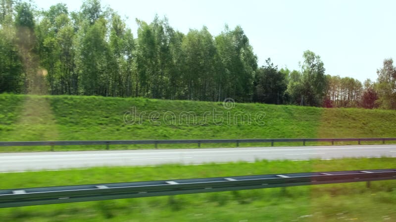 Side View from the Car on Highway Stock Footage - Video of asphalt ...