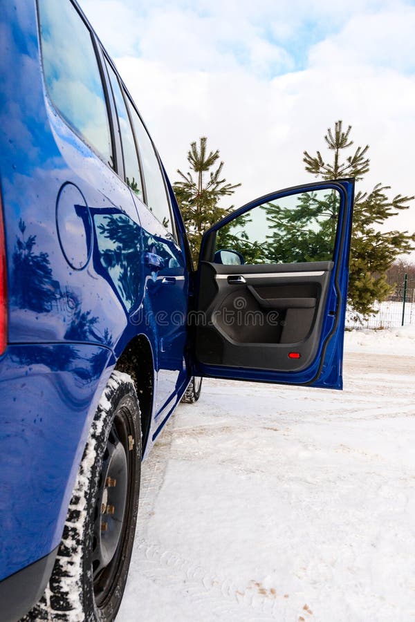 Side View of the Car. Open Door of Auto Close Up. Stock Image - Image ...