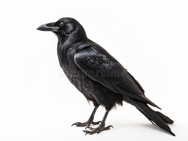 Side View of a Carrion Crow Looking Corvus Isolated Stock Illustration ...