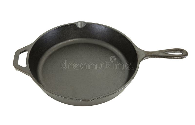 Side View of Cast Iron Pan stock image. Image of skillet - 30953187