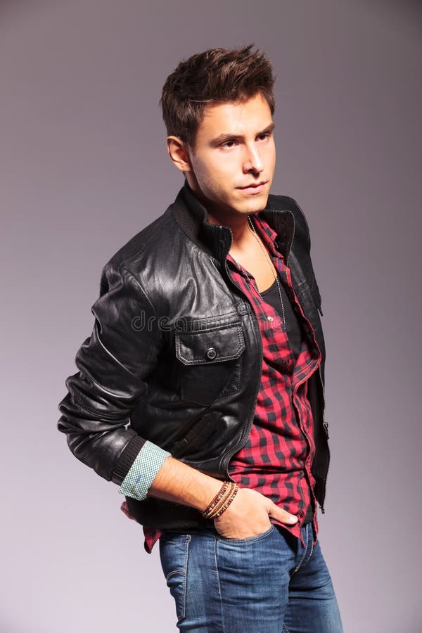 Side View of a Casual Man with Hands in Pockets Stock Photo - Image of ...