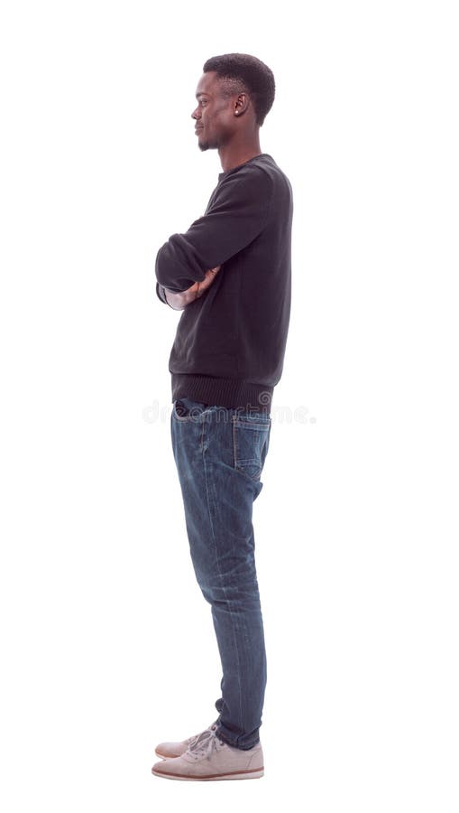 Casual Young Man Looking Forward . Isolated on White Stock Photo ...