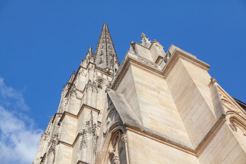 Side View of Bordeaux Cathedral Stock Image - Image of andre, blue ...