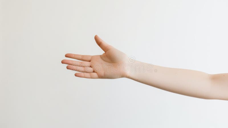 Outstretched Bare Human Arm Against Neutral Background Stock ...