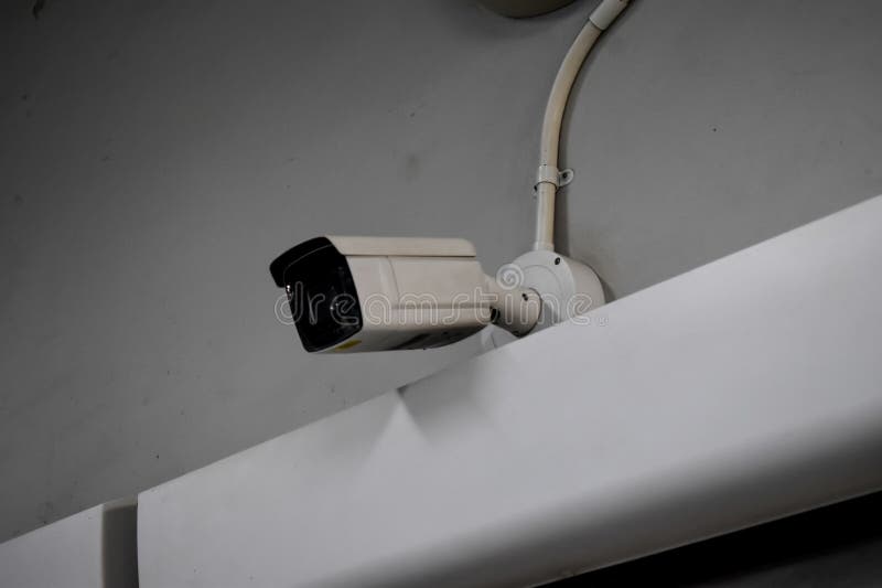 Side View of a CCTV Security Camera Mounted on Ceiling. Stock Image ...