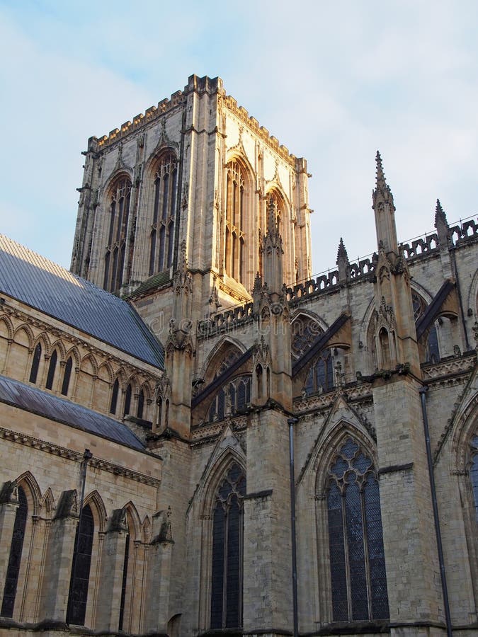 Side View of the Central Tower of York Minster in Sunlight Against a ...