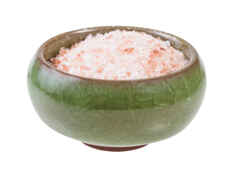 Side View of Ceramic Salt Cellar with Pink Salt Stock Image - Image of ...