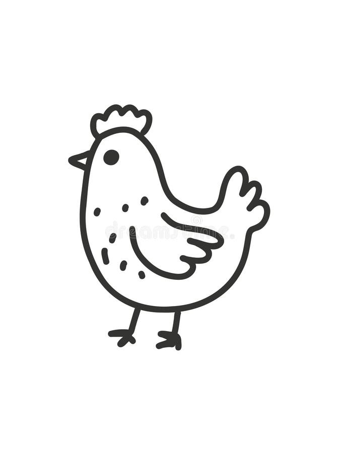 Side view chicken stock vector. Illustration of sketch - 381355189