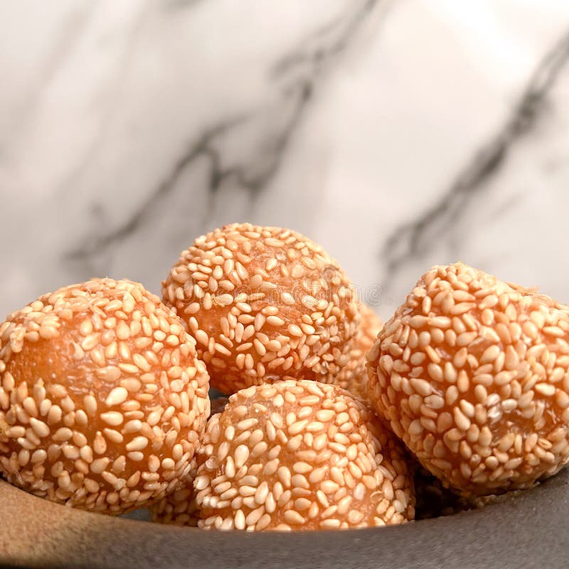 Side View of a Chinese Pastry Called: Kuih Bijan Stock Image - Image of ...