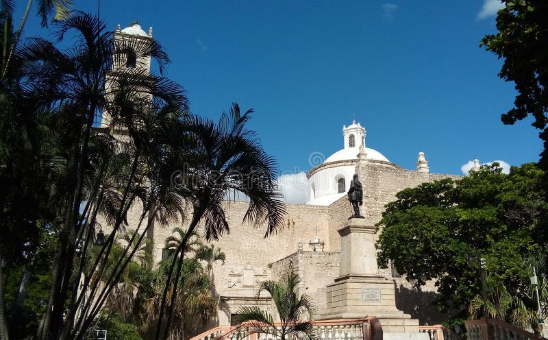 Side View of a Church in Merida, Mexico Stock Photo - Image of plaza ...