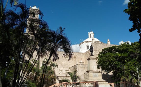 Side View of a Church in Merida, Mexico Stock Photo - Image of plaza ...