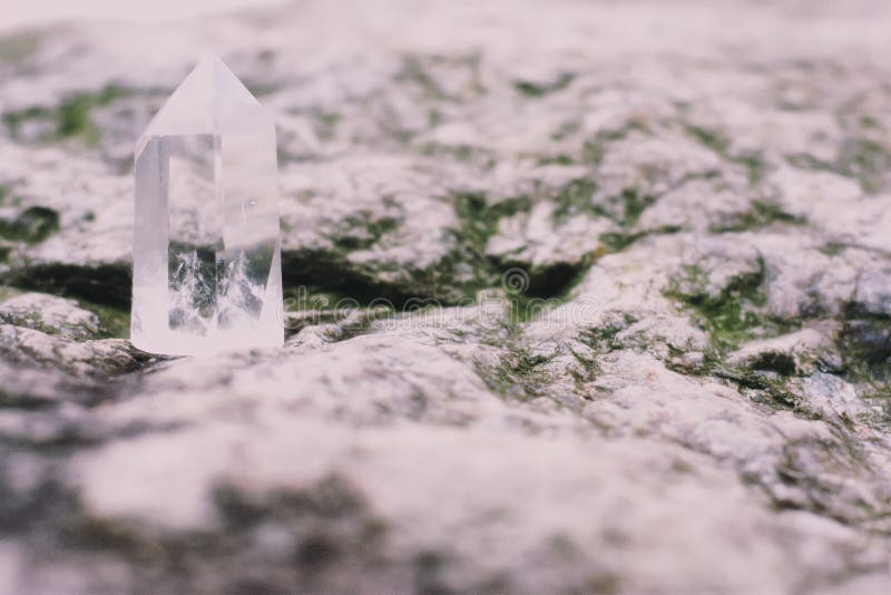 A Side View of a Clear Quartz Pillar Stock Photo - Image of gray, semi ...