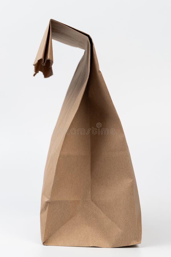 Side View of Closed Packing Paper Bag Stock Photo - Image of takeaway ...