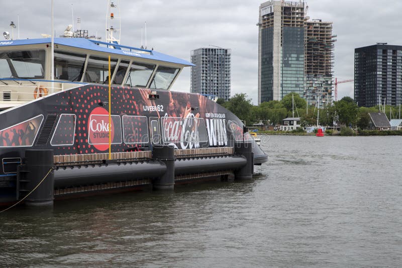 Side View Coca Cola Theme Ferry at Amsterdam the Netherlands 22-7-2022 ...