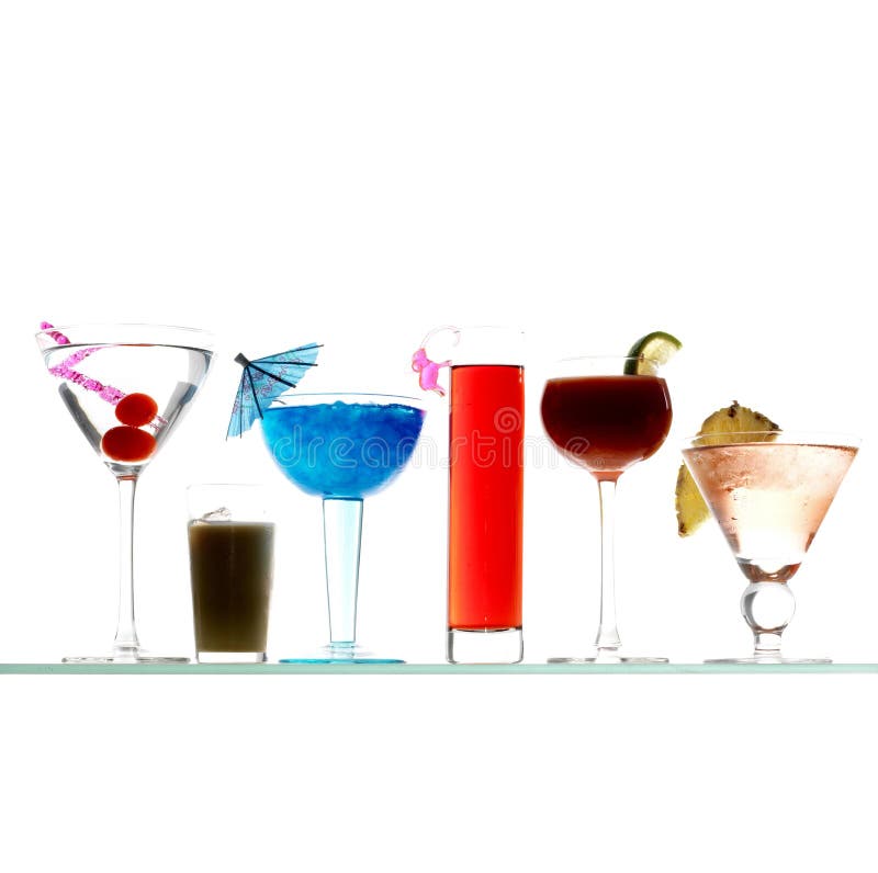 Side View of Cocktail Varieties. Conceptual Image Stock Image - Image ...