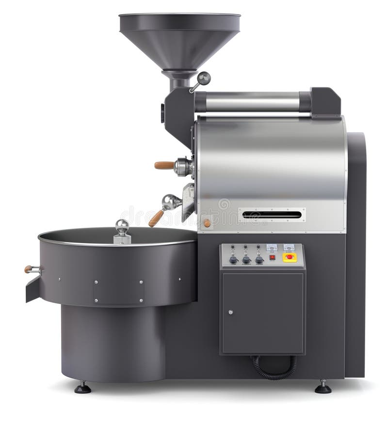Side View of Coffee Roaster Machine Stock Illustration - Illustration ...