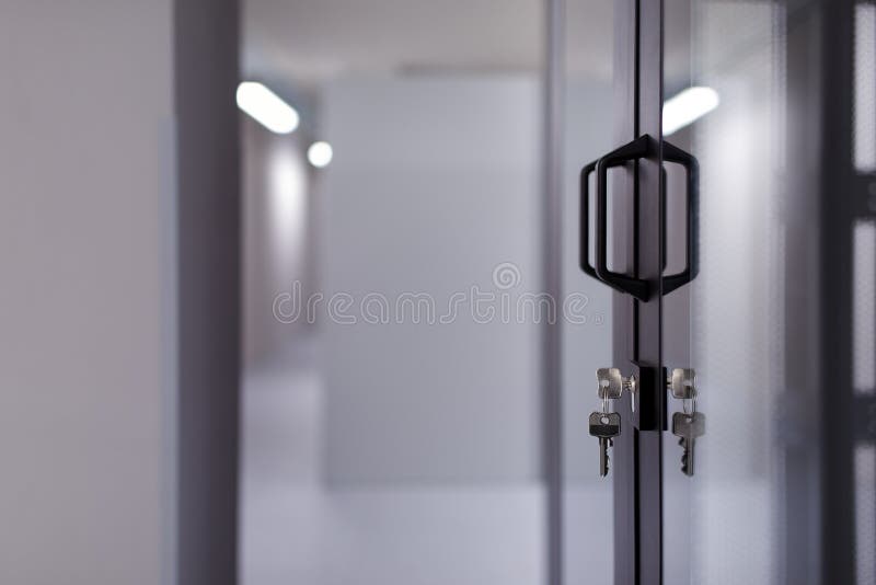 Side View of Cold Aisle Containment System Door. Stock Image - Image of ...