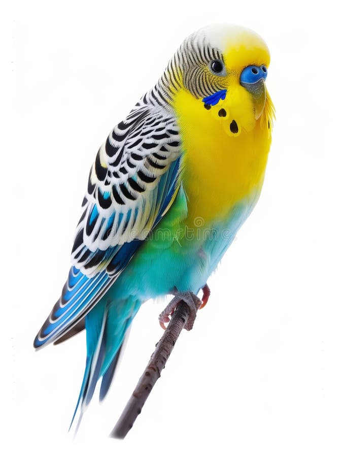 Side View of a Colorful Parakeet with a Detailed Feather Pattern and a ...