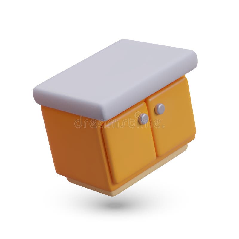 Side View on Commode with Two Doors in Cartoon Style Stock Vector ...