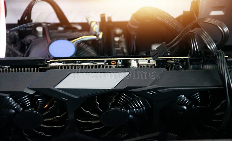 Side View of Computer Components and Motherboard Stock Image - Image of ...