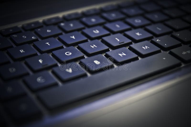 Side View of Computer Keyboard by Night Stock Image - Image of danger ...