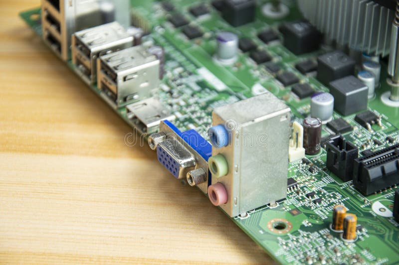 Side View of Computer Motherboard Stock Image - Image of color ...