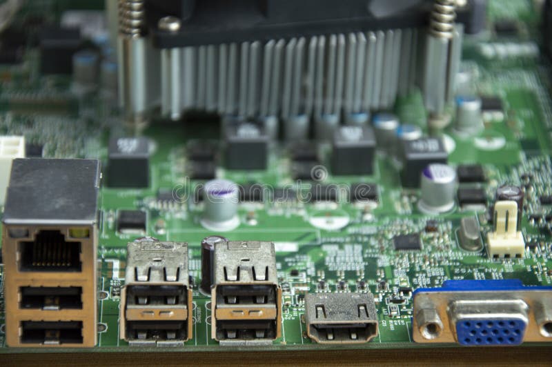 Side View of Computer Motherboard Stock Photo - Image of color, design ...