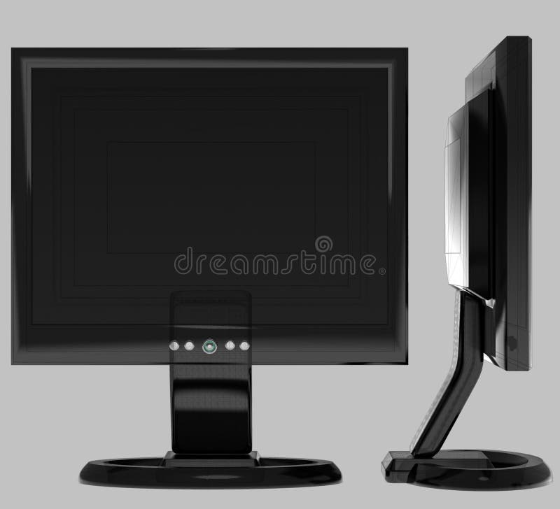 Side View of Computer Screen Stock Illustration - Illustration of ...