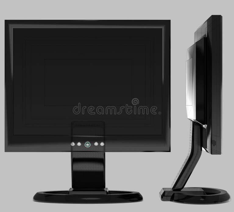 Side View of Computer Screen Stock Illustration - Illustration of ...