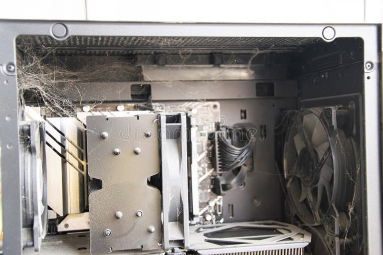 The Side View of the Computer is Very Dusty Stock Photo - Image of used ...