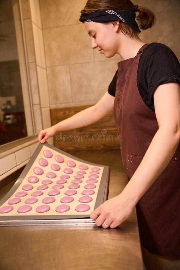 Pastry Chef is Preparing Batch of Biscuits for Baking Stock Image ...
