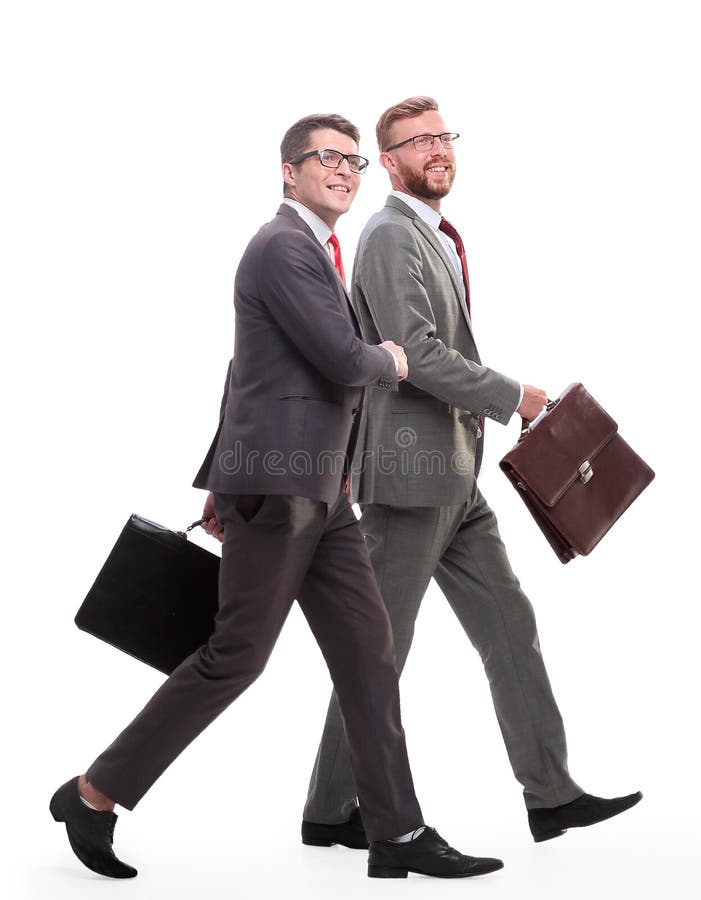 Side View. Confident Business People Stepping Forward Stock Photo ...