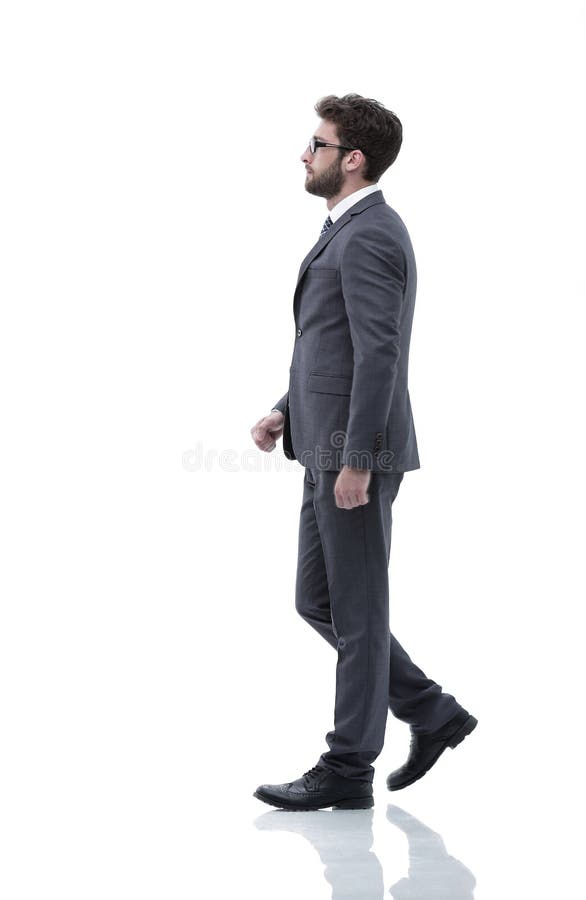 Side View Confident Businessman Goes Forward. Stock Image - Image of ... Side View Confident Businessman Goes Forward. Stock Image - Image of ...