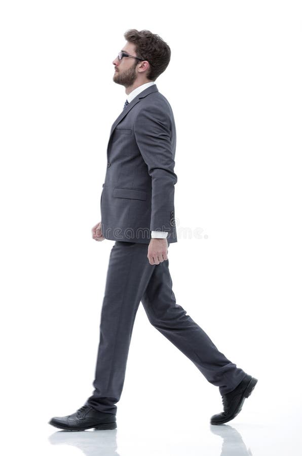 Side View Confident Businessman Goes Forward. Stock Photo - Image of ... Side View Confident Businessman Goes Forward. Stock Photo - Image of ...