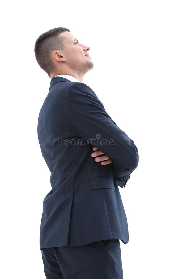 Side View. Confident Businessman Looking Up Stock Image - Image of ... Side View. Confident Businessman Looking Up Stock Image - Image of ...