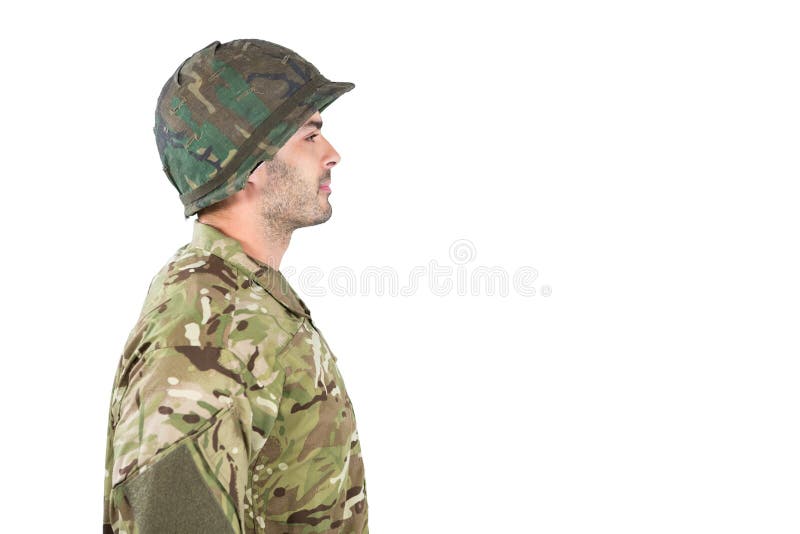 Side View of Confident Soldier Standing Stock Photo - Image of soldier ...