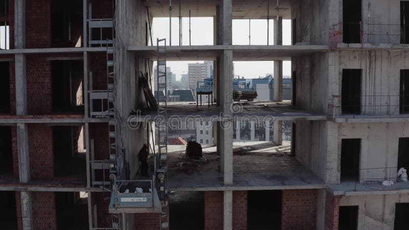 Side View of Construction through the Floors of New Multi-story ...