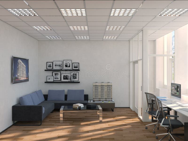 Side View of Contemporary Conference Room with City View and Daylight ...