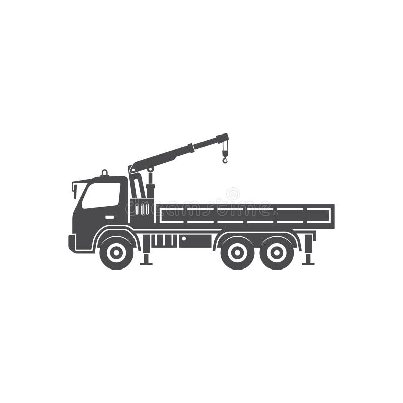 Side View of Crane Constructions Truck Stock Vector - Illustration of ...