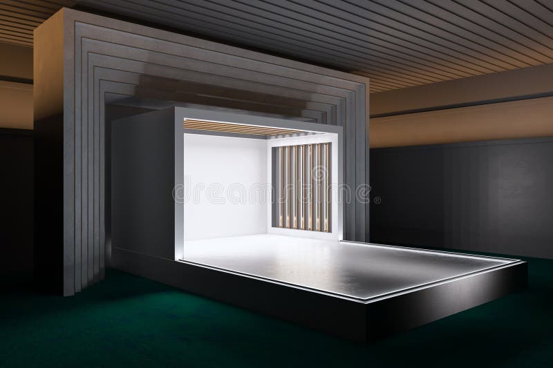 Side View of Creative White Theater Stage Design. Stock Illustration ...