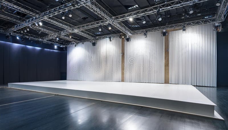 Side View of Creative White Theater Stage Design. Performance and Act ...