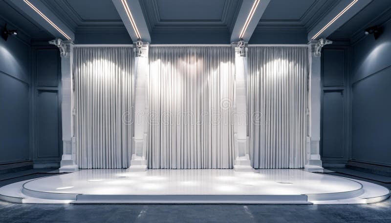Side View of Creative White Theater Stage Design. Performance and Act ...