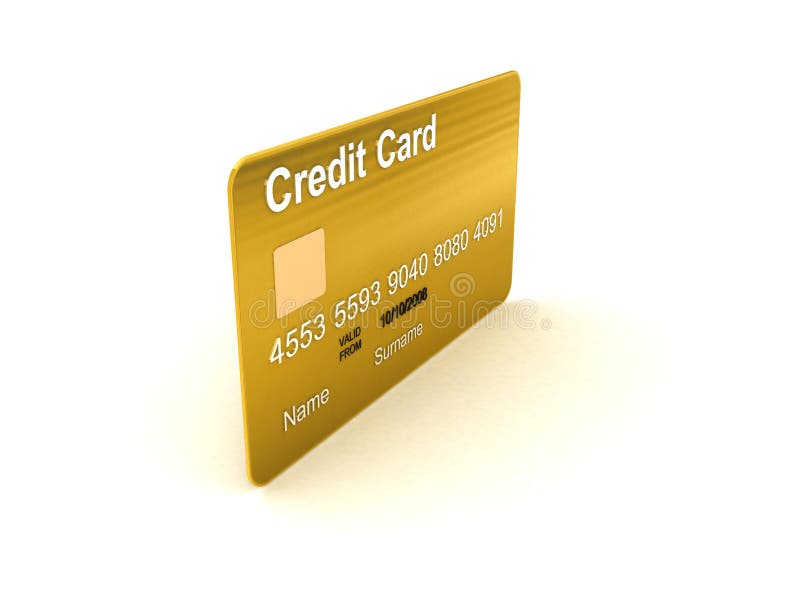 Side view of credit card stock illustration. Illustration of render ...