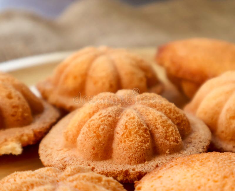 Side View and Crop Thai Egg Cake with or As it is Known in Thai, Khanom ...