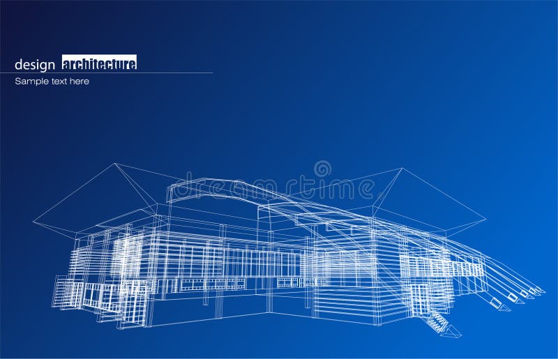 Side View of Cubic Structure Sport Center Stock Vector - Illustration ...
