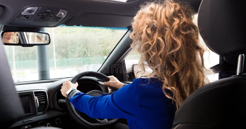 Side View of Customer Driving in Car Stock Image - Image of buying ...