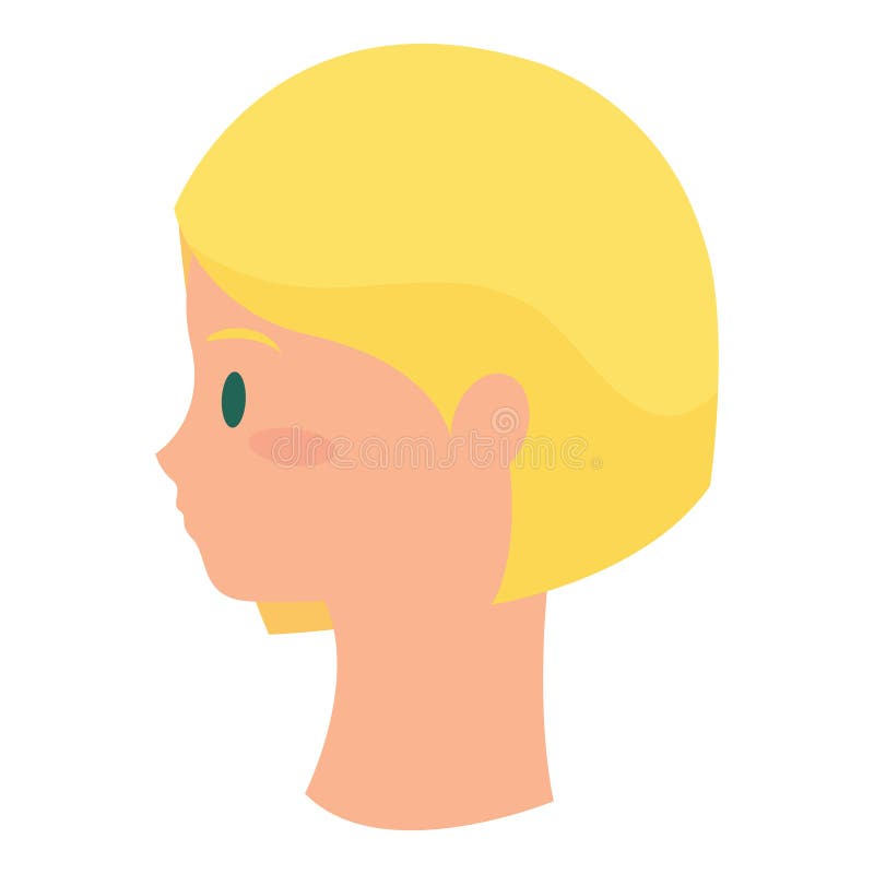 Side View of a Cute Female Girl Character Avatar Vector Stock Vector ...