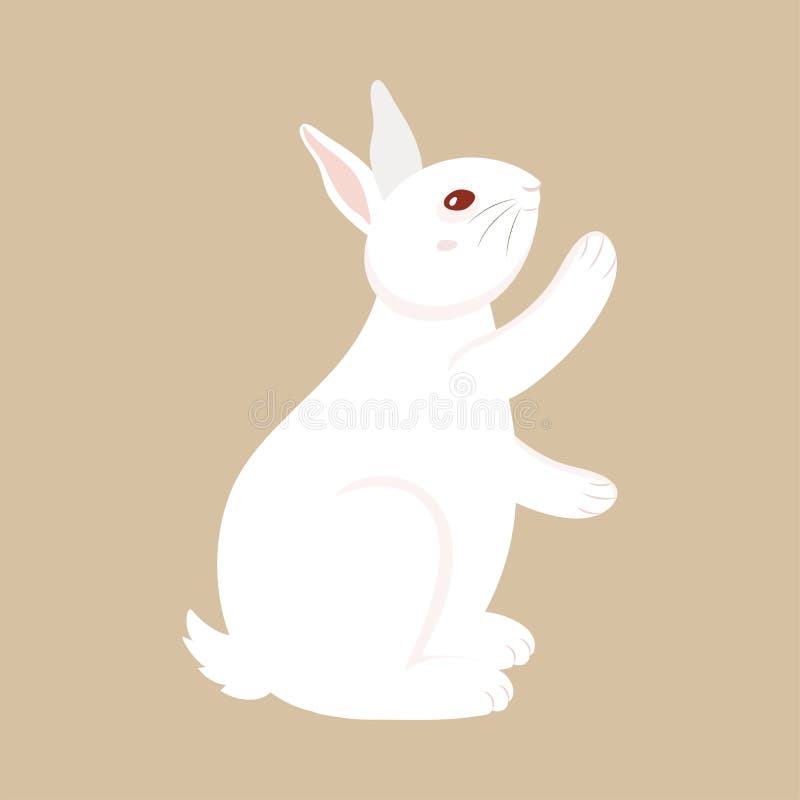 Side View of Cute Rabbit Character on Brown Stock Illustration ...