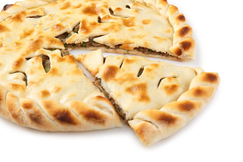 Side View of Cutted Homemade Ossetian Pie Stock Image - Image of ...