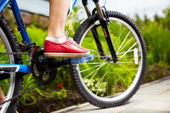 Side View of a Cycle with Front Wheel Stock Image - Image of rubber ...